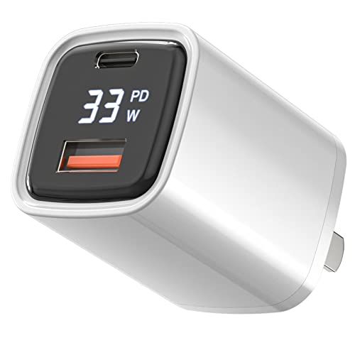 33W USB C Wall Charger, HOMELYLIFE USB Charger Block with Digital Display, PD+QC 3.0 Fast Charger, Dual Port USB Charger for iPhone 14/13/Pro Max,Samsung,Galaxy,Pixel,iPad,Laptop etc
