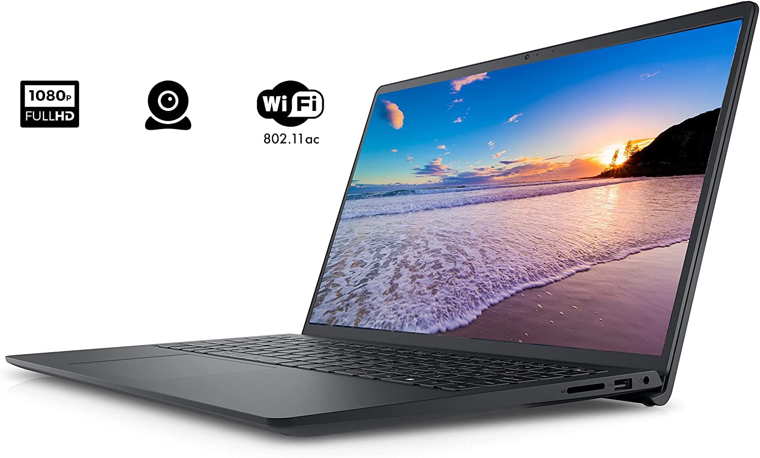 Dell Newest Inspiron 15 3511 Laptop, 15.6" FHD Touchscreen, Intel Core i5-1035G1, 12GB RAM, 256GB PCIe NVMe M.2 SSD, SD Card Reader, Webcam, HDMI, WiFi, Windows 11 Home, Black