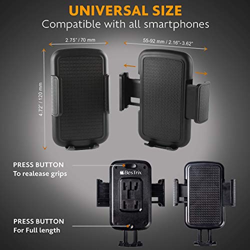 Bestrix Cup Phone Holder for Car, Cup Holder Phone Mount, Phone Holder for Car Universal for iPhone 11 Pro Xs XS MAX XR X 8 7 6s Plus SE, Galaxy S10 5G S10 S10E S9, LG, Pixel, HTC and All Smartphones