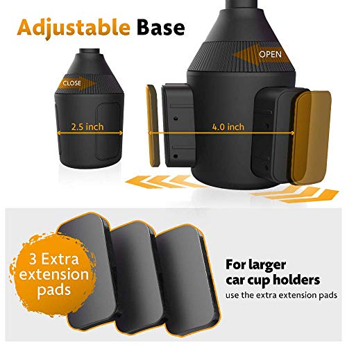 Bestrix Cup Phone Holder for Car, Cup Holder Phone Mount, Phone Holder for Car Universal for iPhone 11 Pro Xs XS MAX XR X 8 7 6s Plus SE, Galaxy S10 5G S10 S10E S9, LG, Pixel, HTC and All Smartphones