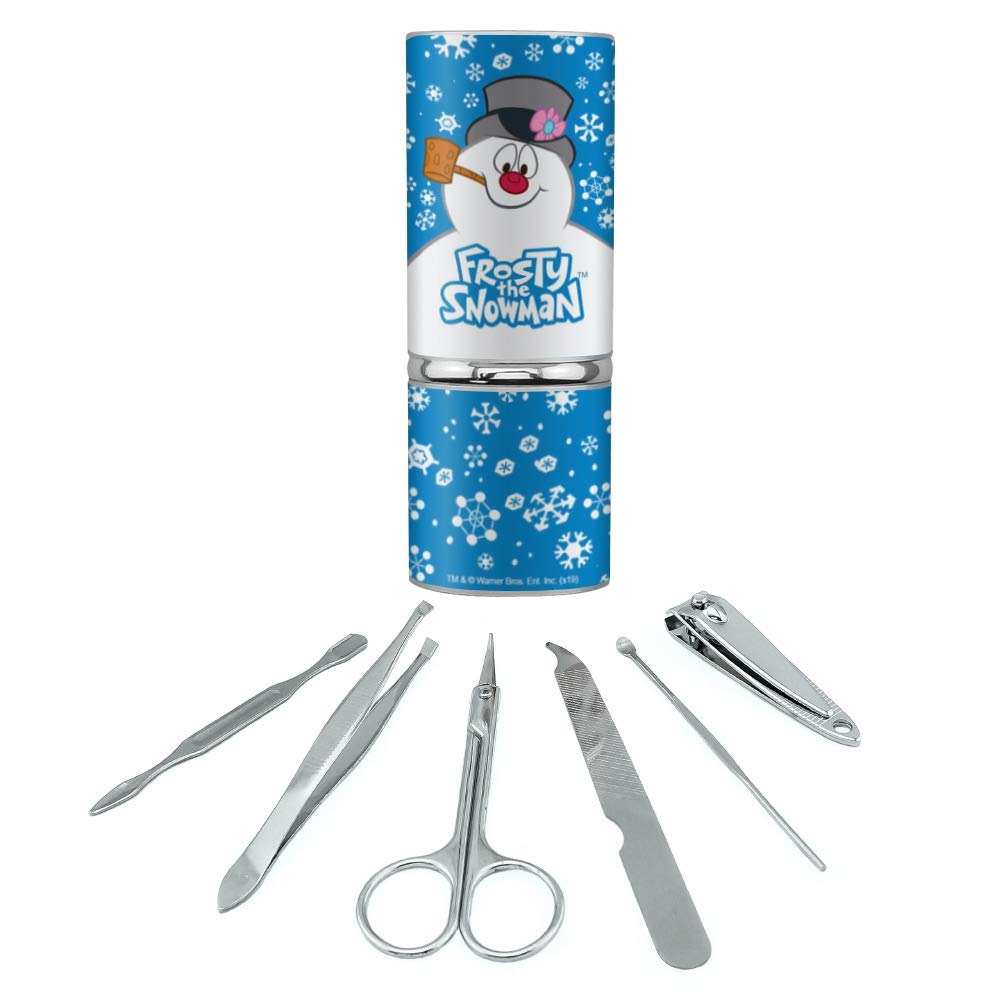 Frosty the Snowman Snowing Stainless Steel Manicure Pedicure Grooming Beauty Care Travel Kit