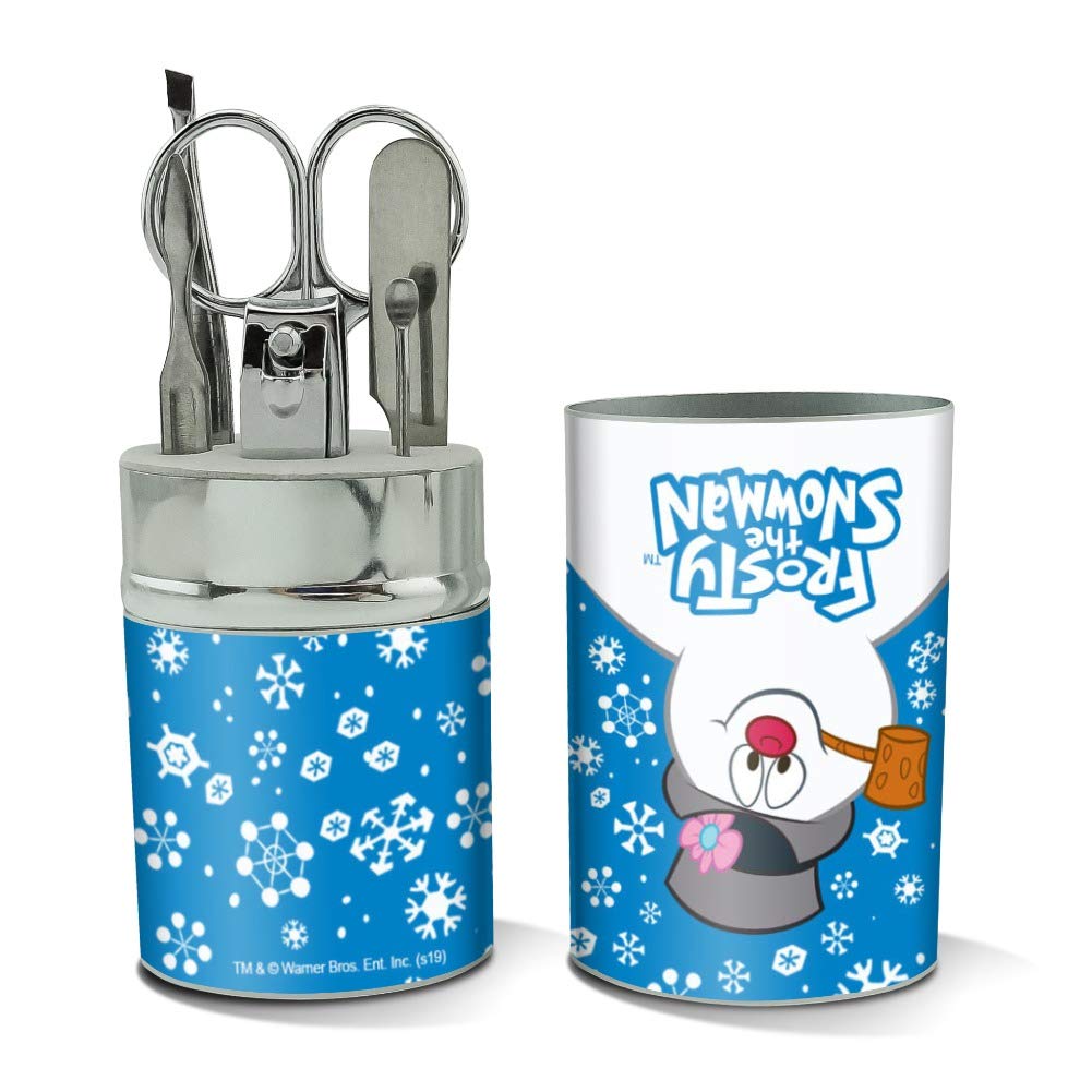 Frosty the Snowman Snowing Stainless Steel Manicure Pedicure Grooming Beauty Care Travel Kit