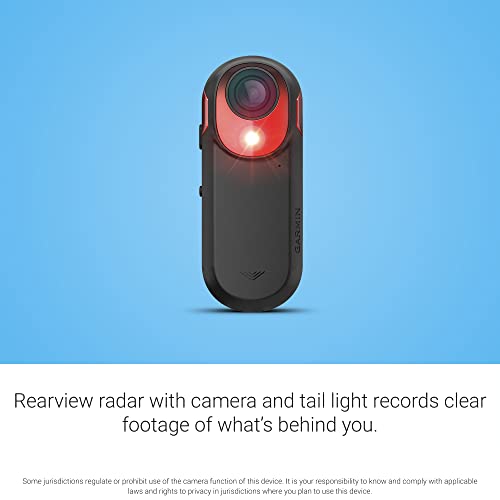 Garmin Varia™ RCT715, Bicycle Radar with Camera and Tail Light, Continuous Recording, Vehicle Detection