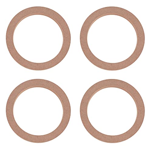 OLYCRAFT 4pcs Car Speaker Spacer Rings 6.5" MDF Speaker Rings Wooden MDF Speaker Spacer Rings Universal 6.5 Speaker Spacer Rings for Cars Boats Trucks