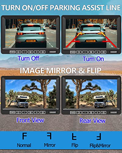 RV Wireless Backup Camera, DOUXURY IP69 Waterproof 170° Wide View Angle HD 1080P Backup Camera + HD LCD 7" Monitor, Digital Wireless Backup Camera System for Truck 5th Wheel Trailer Pickup Camper Bus