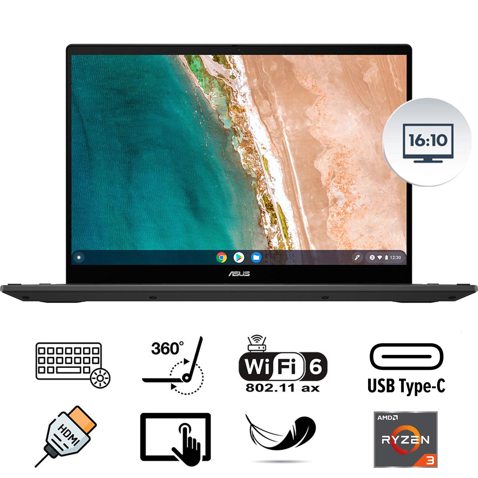 Acer Chromebook Touchscreen Laptop, Backlight Keyboard, Intel Pentium Silver N6000, 17.3inch Full HD IPS Display, USB Type-C, SD Card Reader, Wi-Fi 6, Webcam, Chrome OS, w/Cloth