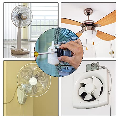 uxcell Ceiling Fan Capacitor CBB61 5uF 250V AC 2 Wires Metallized Polypropylene Film Capacitor 47x29x18mm for Electric Fan Pump Motor Generator 2Pcs