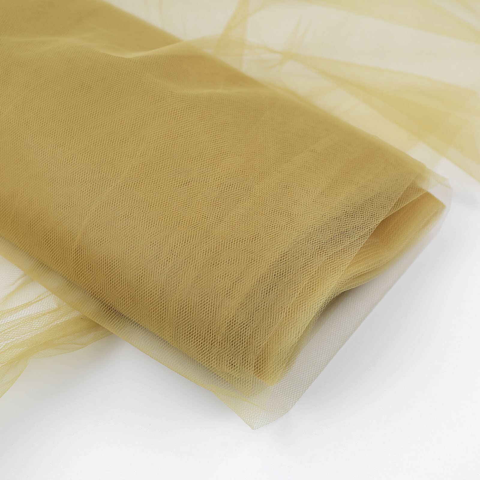 BIT.FLY 54" x 20 Yards Gold Tulle Fabric Rolls Bolt for Wedding Party Baby Shower Decor Tutu Spool Tulle Ribbon Wraping