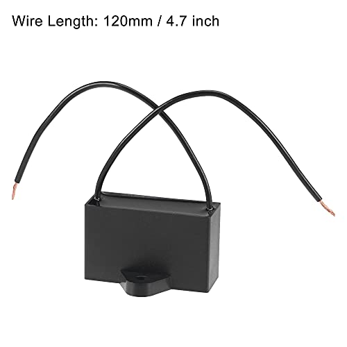 uxcell Ceiling Fan Capacitor CBB61 5uF 250V AC 2 Wires Metallized Polypropylene Film Capacitor 47x29x18mm for Electric Fan Pump Motor Generator 2Pcs
