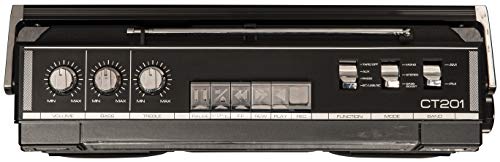 Crosley CT201A-BK Retro Bluetooth Boombox Cassette Player with AM/FM Radio and Bass Boost, Black
