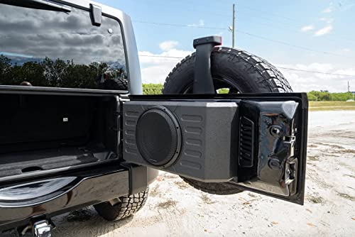 STINGER 800 Watt 12” Custom Shallow Loaded Subwoofer Enclosure for Wrangler JK/JKU, JL/JLU, Weatherproof, Mounting Hardware Included (Black)
