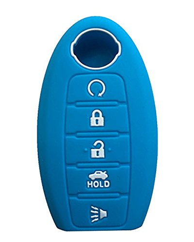 KAWIHEN Silicone Key Fob Cover Fit for Nissan 5 button Armada Murano Maxima Altima Sedan Pathfinder 285E3-3TP5A KR5S180144014(sky blue)