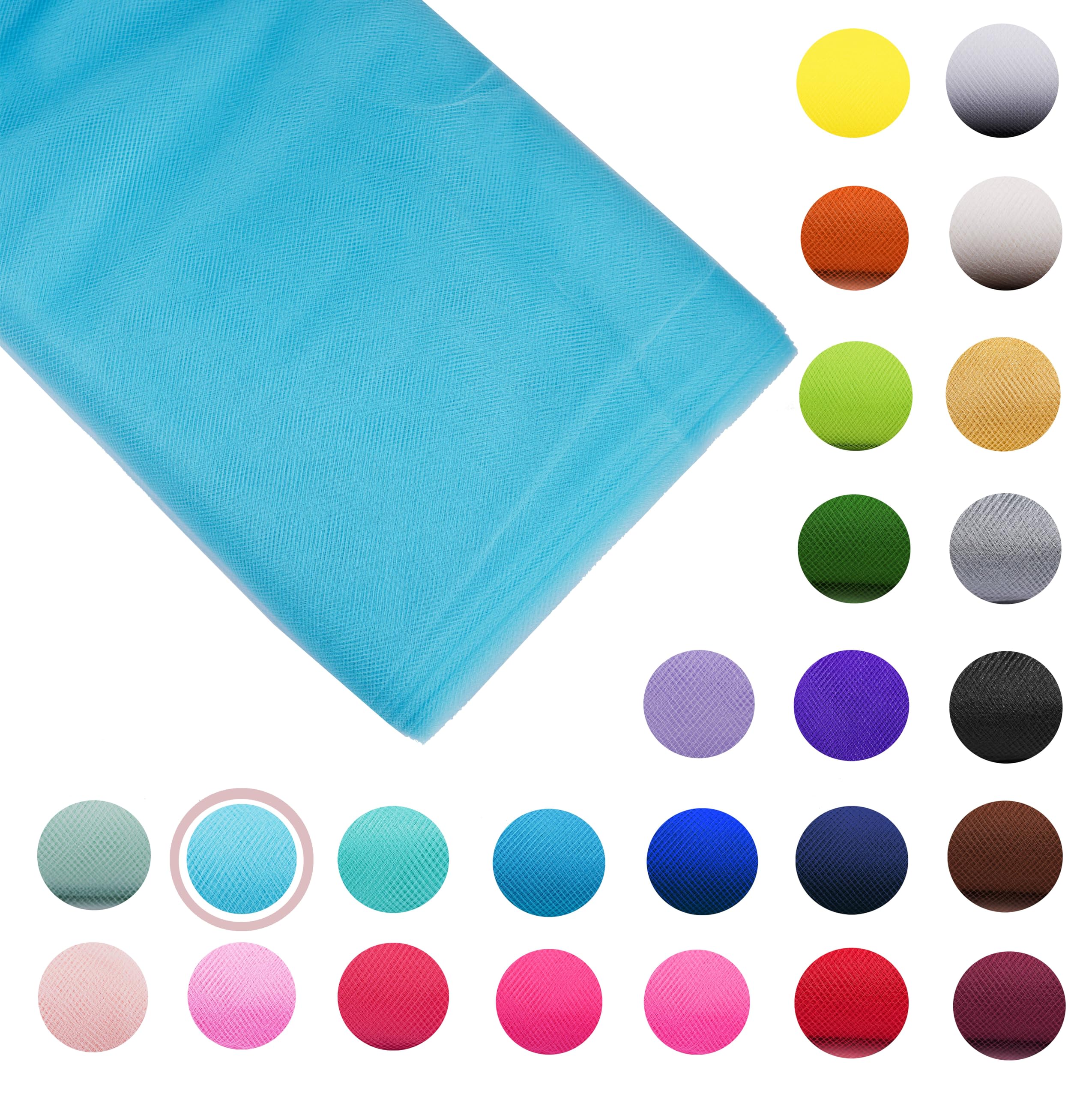 Craft And Party, Light Blue Fabric Tulle Roll 54 Inch by 40 Yards (120 ft) Fabric Tulle Bolt for DIY Tutu Skirt, Wedding and Decoration (Light Blue)