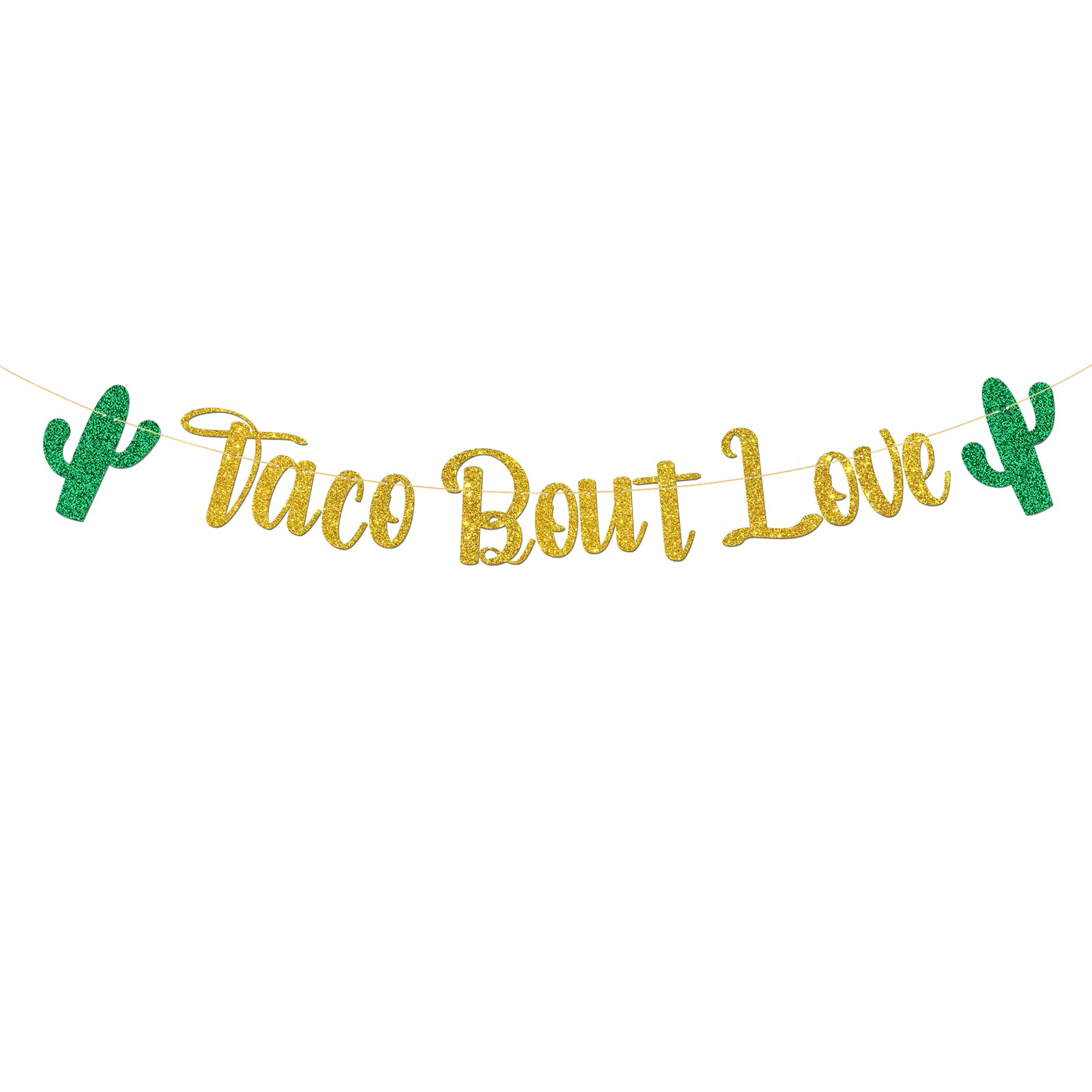 MonMon & Craft Taco Bout Love Banner / Mexican Fiesta Themed Bridal Shower / Engagement Party Decor / Bachelorette / Wedding Party Decorations Rose Gold Glitter