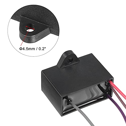 uxcell Ceiling Fan Capacitor CBB61 3.5/4/2.5uF 250V AC 4 Wires Metallized Polypropylene Film Capacitor 47x34x22mm for Electric Fan Pump Motor Generator 2Pcs