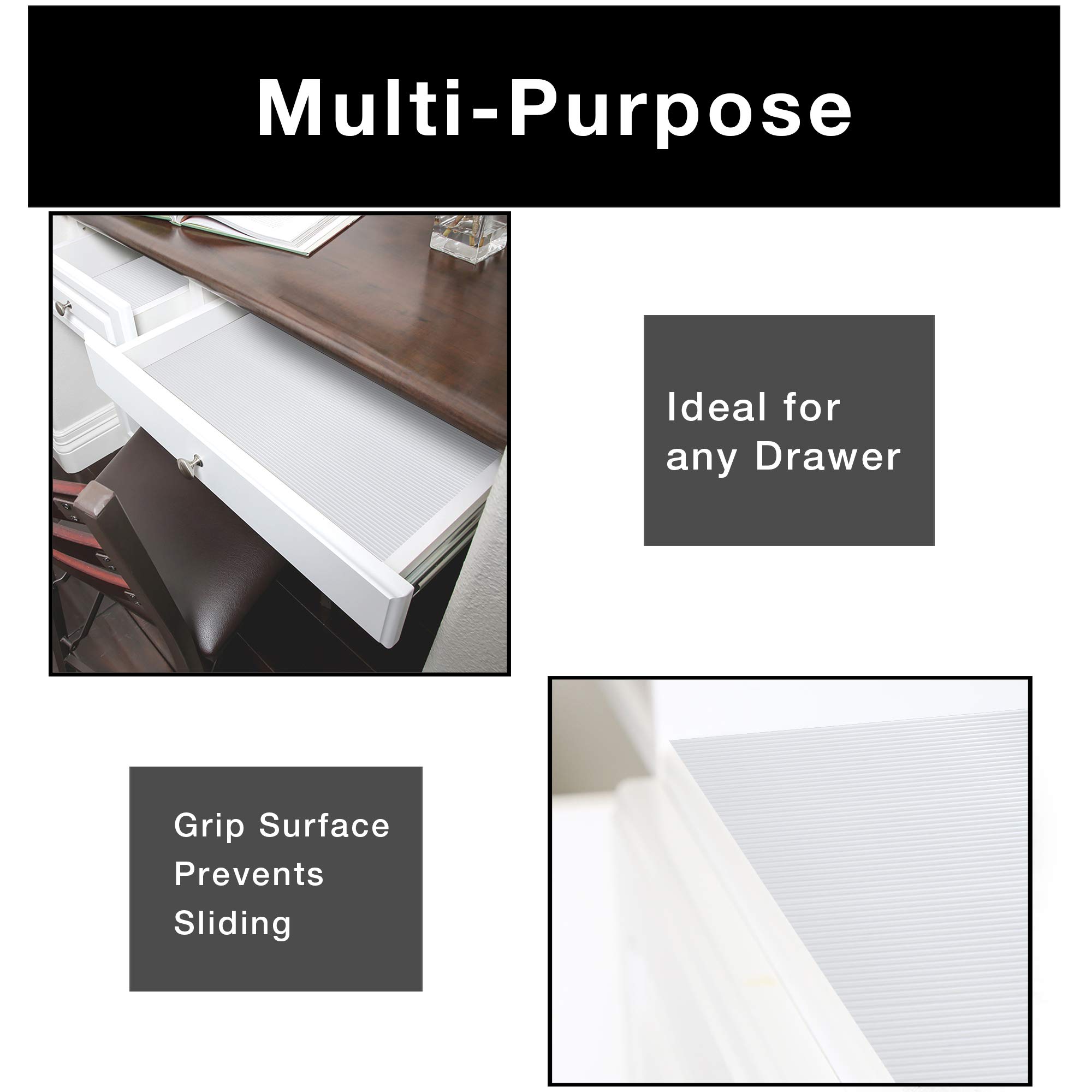 Smart Design Wire Rack Shelf Liner - Ribbed Grip - 12 Inch x 6 Feet - NSF Certified - for Steel Metal Shelves - Home Garage and Kitchen - Clear