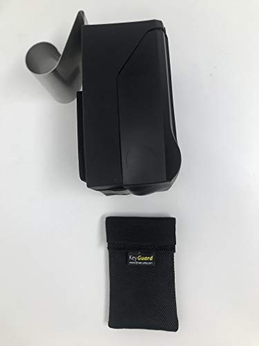 KeyGuard PRO Hanging Lock Box & Faraday Bag - Portable Punch Button Combination Lockbox to Hang on Car Windows and More - Portable Faraday Pouch for Key Fobs and Small Devices - SL-591-CVR