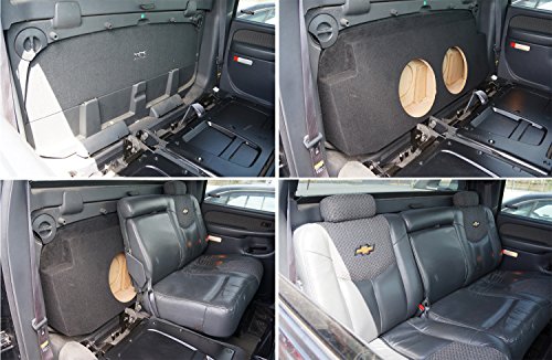 Compatible with Chevy Avalanche or Cadillac Escalade EXT 2002-2013 Dual 12" Subwoofer Behind Seat Sub Box Speaker Enclosure