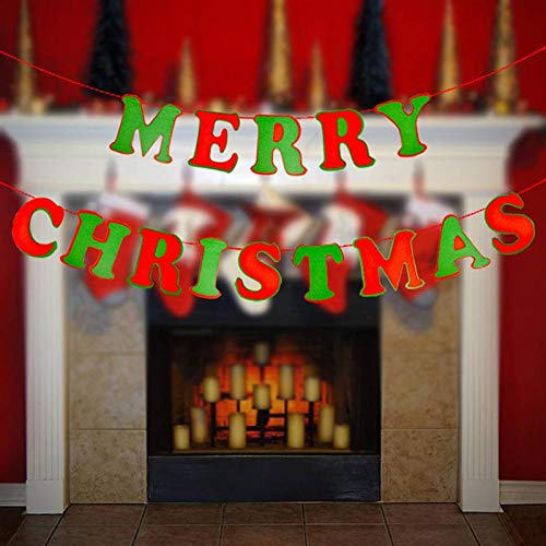 Merry Christmas Letter Banners Bunting Garland Wall and Door Hanging Decoration Xmas Tree Ornaments Home Party Christmas Decor