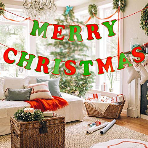 Merry Christmas Letter Banners Bunting Garland Wall and Door Hanging Decoration Xmas Tree Ornaments Home Party Christmas Decor