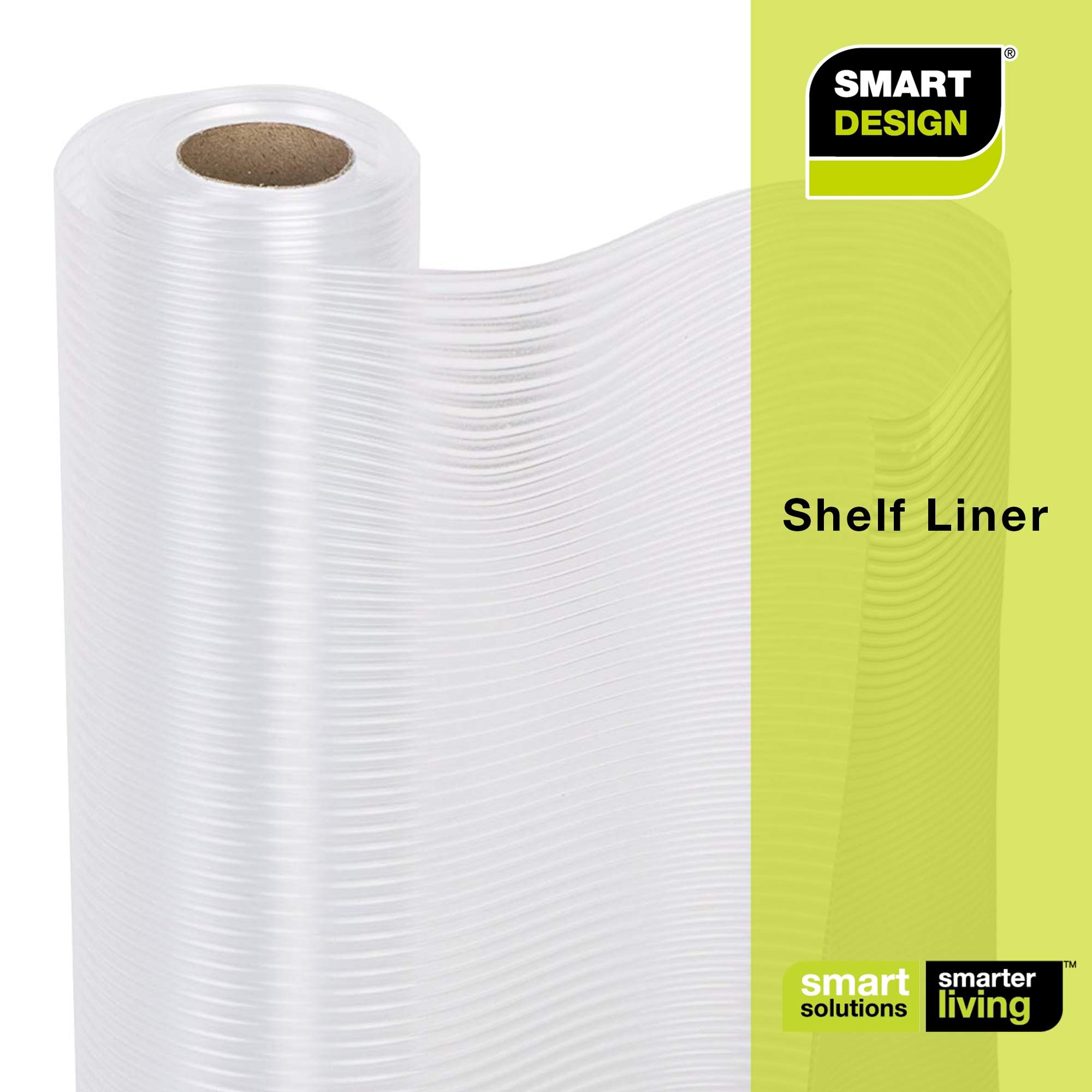 Smart Design Wire Rack Shelf Liner - Ribbed Grip - 12 Inch x 6 Feet - NSF Certified - for Steel Metal Shelves - Home Garage and Kitchen - Clear
