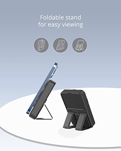 iChargeĀ® Magnetic Wireless Power Bank - Mag-Safe Battery Portable Charger & USB-C 22.5W with Foldable Stand Compatible with iPhone 14/13/12/Pro/Pro Max/Mini Battery Pack, 10,000mAh Fast Charging