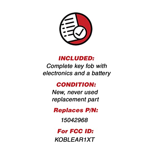 KeylessOption Keyless Entry Remote Car Key Fob and Key Replacement for 15042968