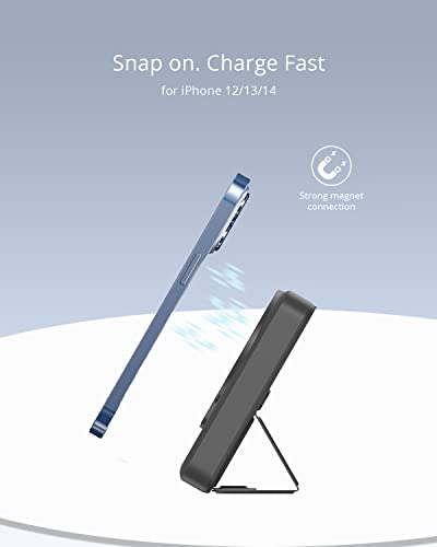 iChargeĀ® Magnetic Wireless Power Bank - Mag-Safe Battery Portable Charger & USB-C 22.5W with Foldable Stand Compatible with iPhone 14/13/12/Pro/Pro Max/Mini Battery Pack, 10,000mAh Fast Charging