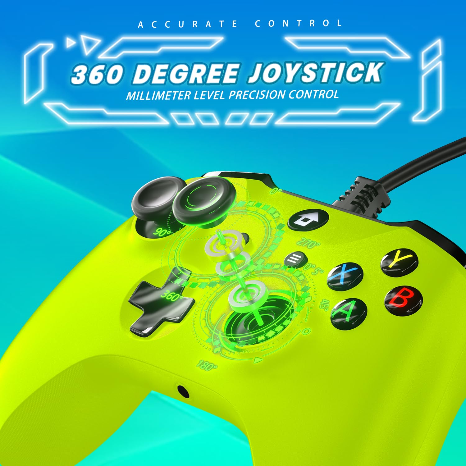 SZDILONG Wired Controller for Xbox One, Xbox Series X|S, PC Wired Controller with 5.9-Foot Cable and 3.5 mm Audio Jack, Green