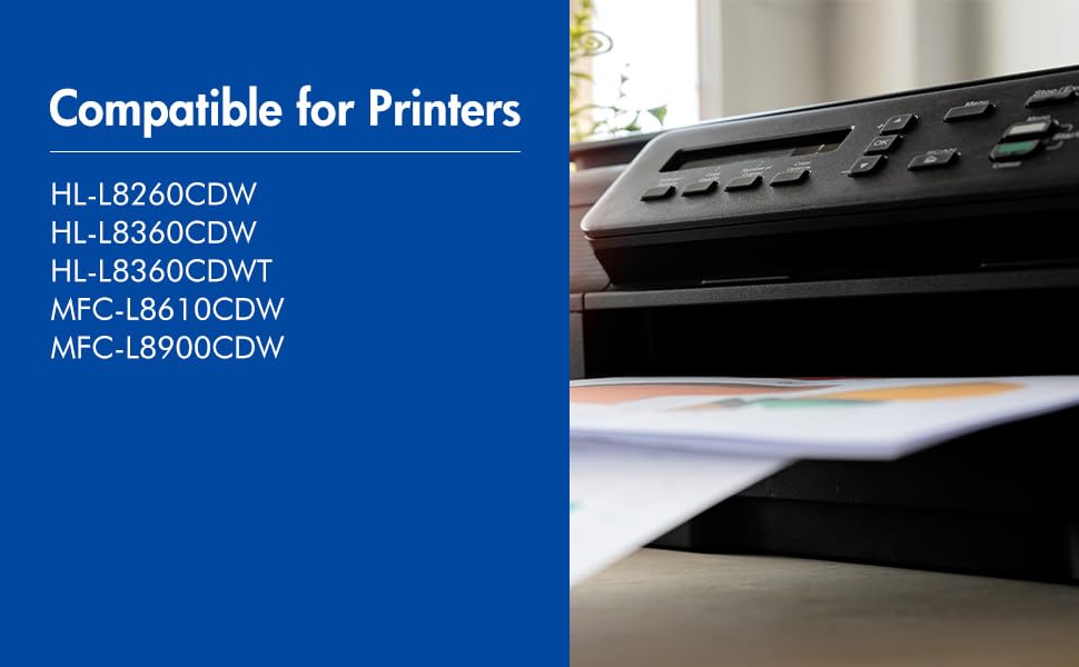 TN431 TN-431 Toner Cartridges 4-Packs: TN433 Standard Yield TN 431 Toner Replacement for Brother TN-431BK TN-431C TN-431M TN-431Y MFC-L8900CDW HL-L8360CDW HL-L8260CDW MFC-L8610CDW HL-L8360CDWT Printer
