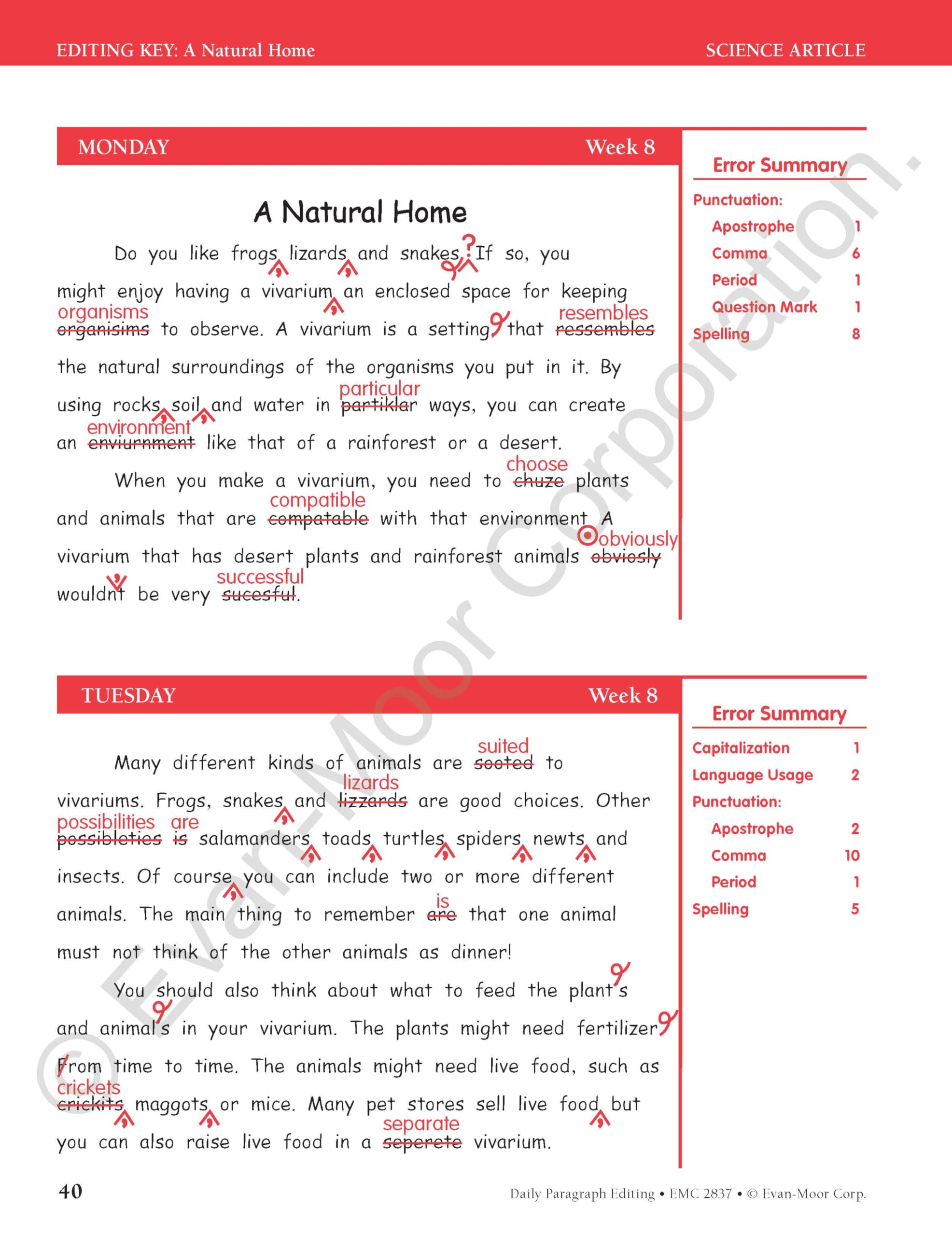 Evan-Moor Daily Paragraph Editing, Grade 7