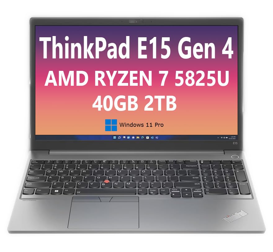 OEM Lenovo ThinkPad E15 Gen 2 15.6" FHD IPS, AMD Ryzen 7 4700U Octa Core (Beats Intel i7-1255U), 40GB RAM, 1TB NVMe, W10P, Business Laptop