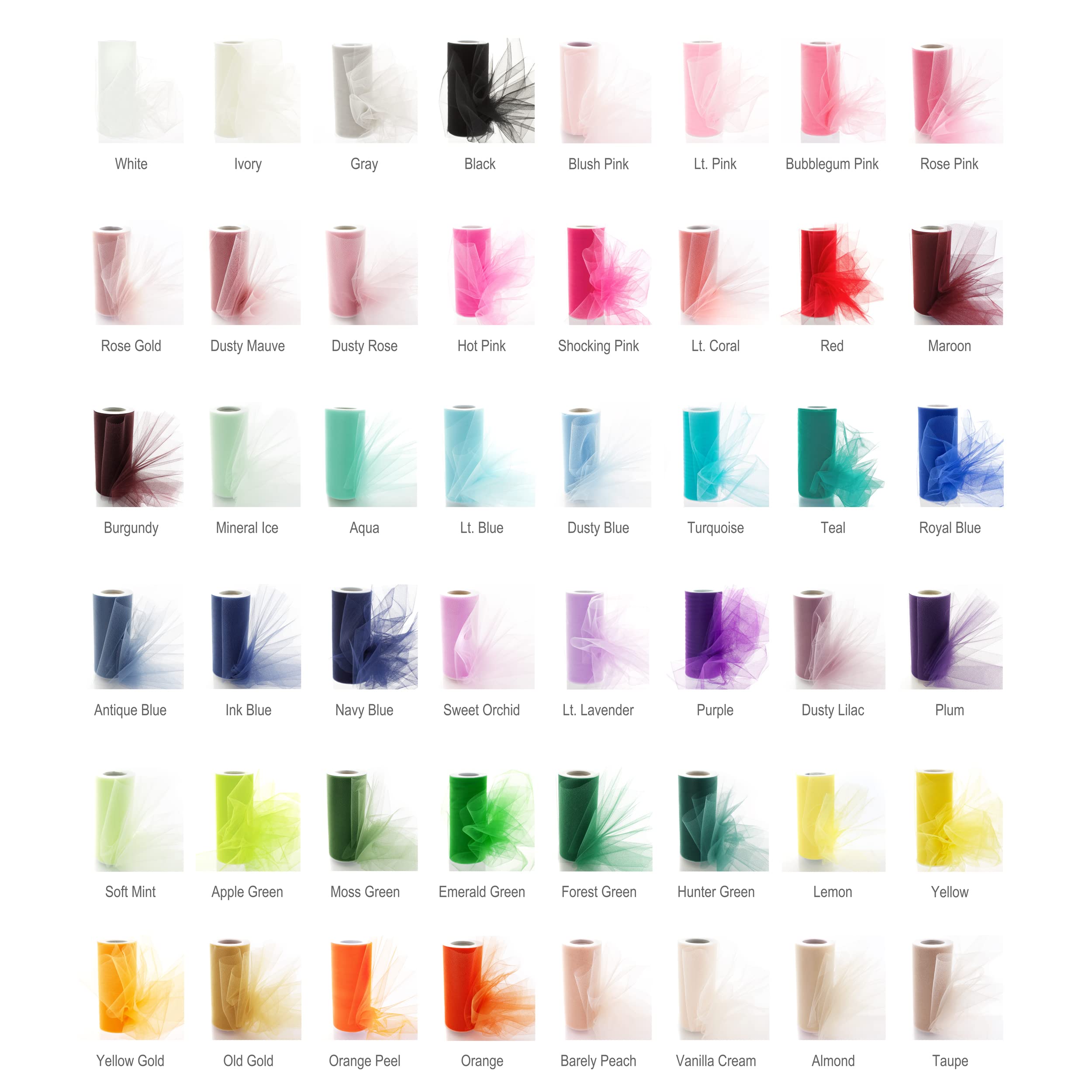 6" Premium Tulle Fabric Roll for Crafts, Wedding, Party Decorations, Gifts - Dusty Mauve 100 Yards