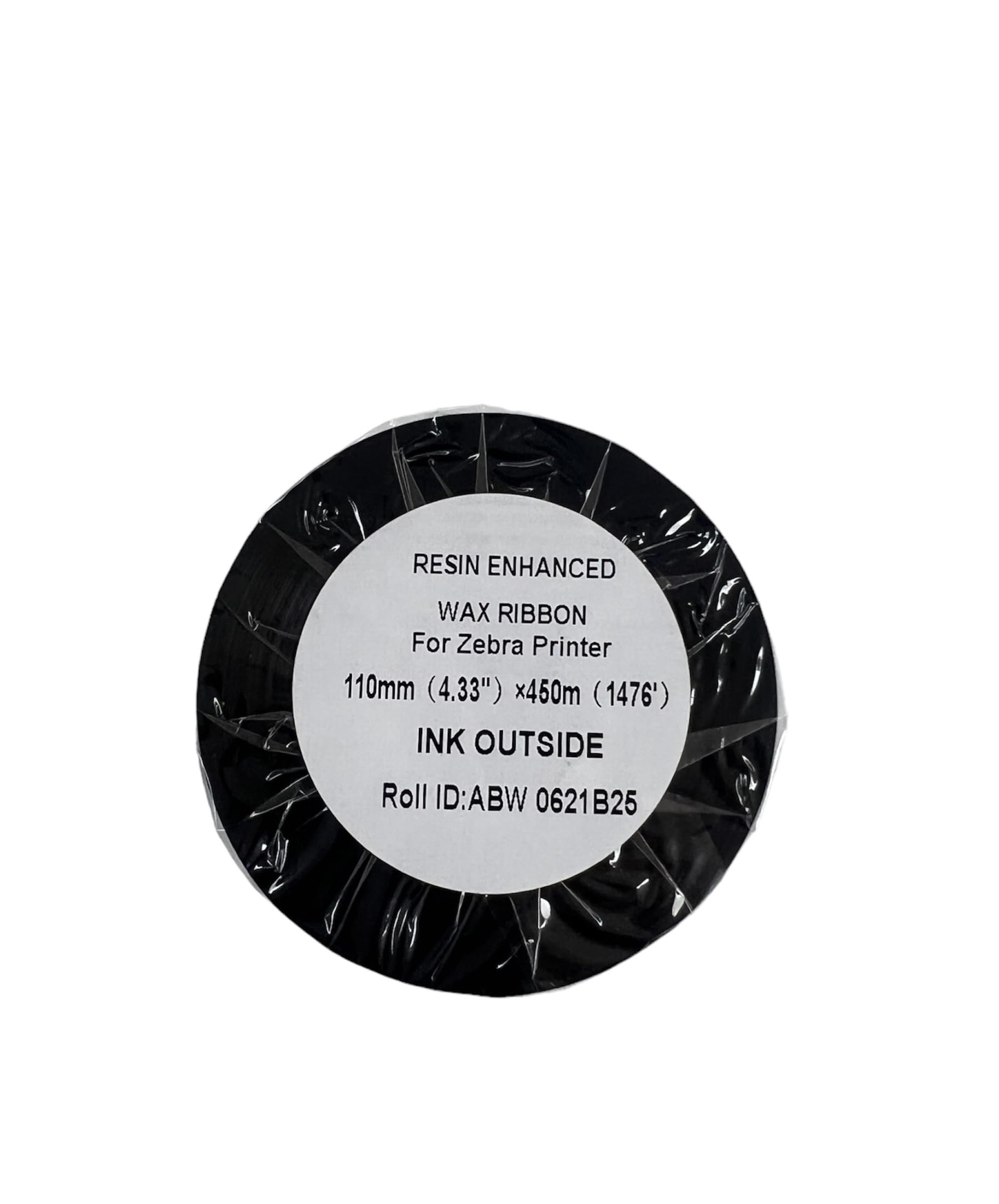 Thermal Transfer Ribbon - Wax 4.33" X 1476' (110mm X 450m) Black 24 Rolls/Case (ZEBRA Printer)