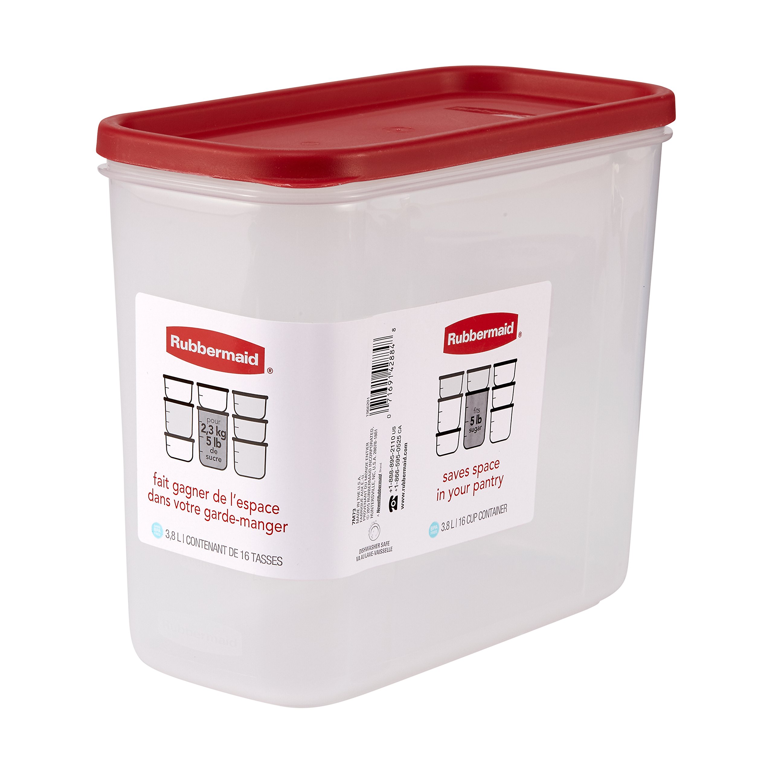 Rubbermaid 16-Cup 16C Dry Food Container, Clear