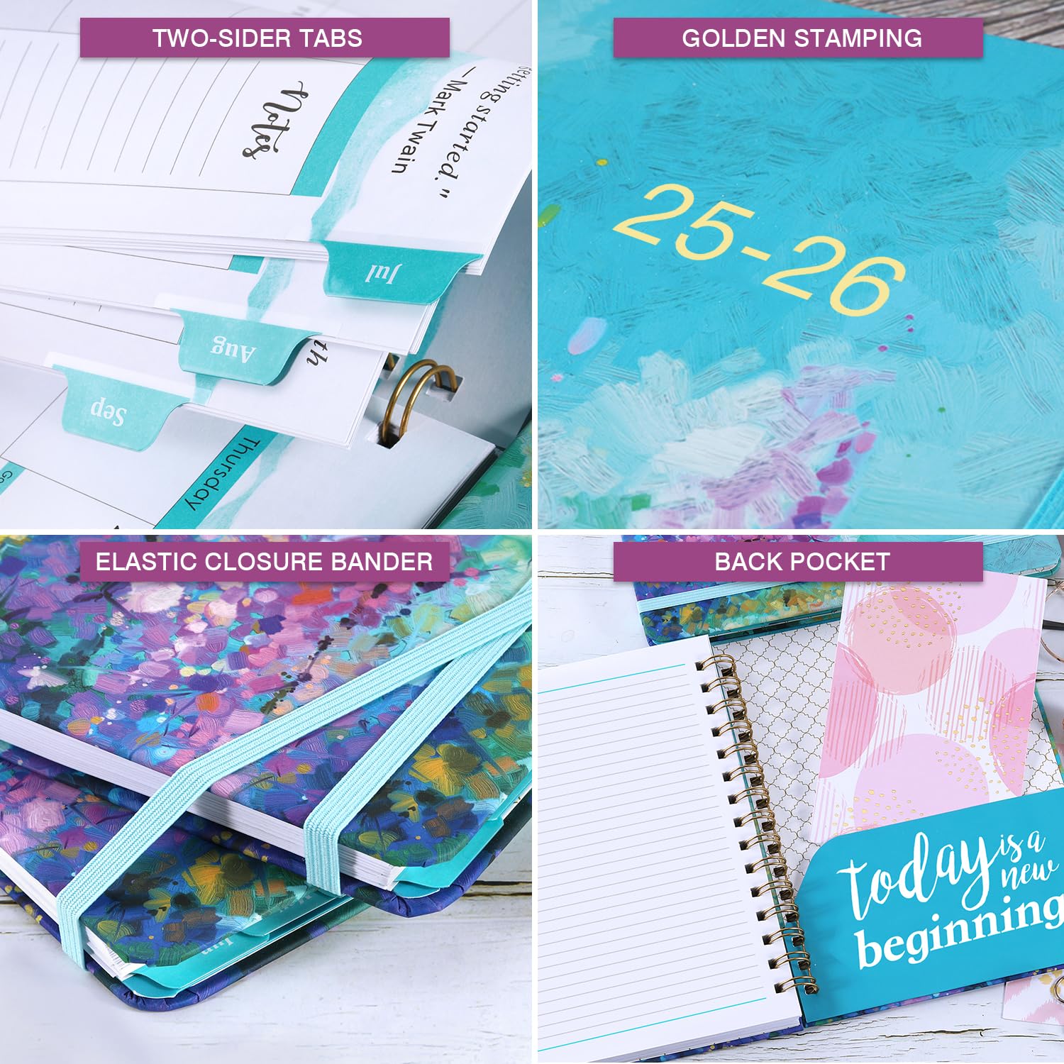 Planner 2023-2024 - Jul.2023 - Jun.2024, 2023-2024 Planner, Academic Planner 2023-2024, 2023-2024 Planner Weekly & Monthly with Tabs, 6.3" x 8.4", Hardcover + Back Pocket + Twin-Wire Binding, Daily Organizer - Oil Painting