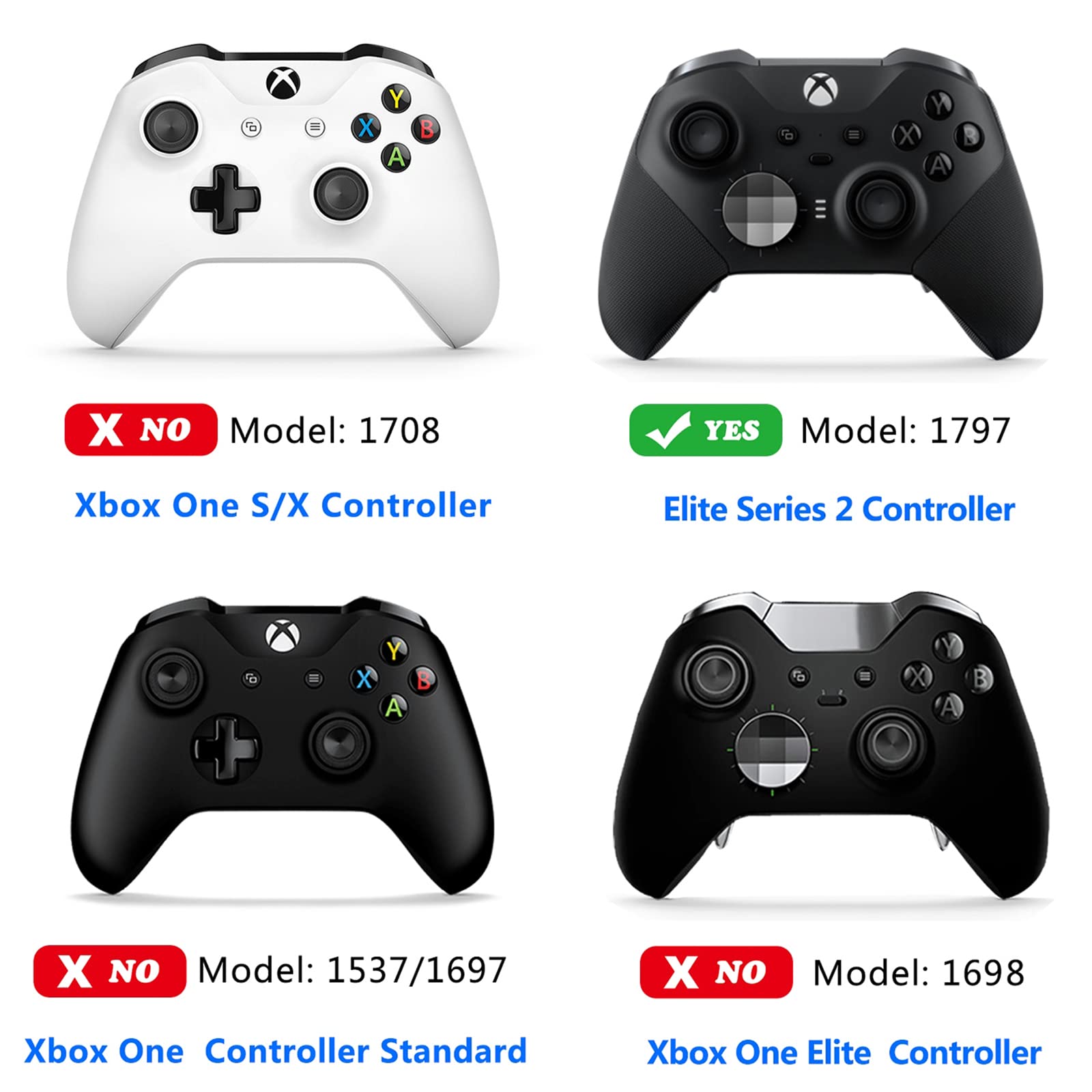 EASEGMER Replacement Thumbsticks for Xbox One Elite Controller Series 2, 10 in 1 Plating Accessories Kits Parts Including 4 Swap Joysticks,4 Paddles,1 Standard D-Pads (Gradient Joysticks)