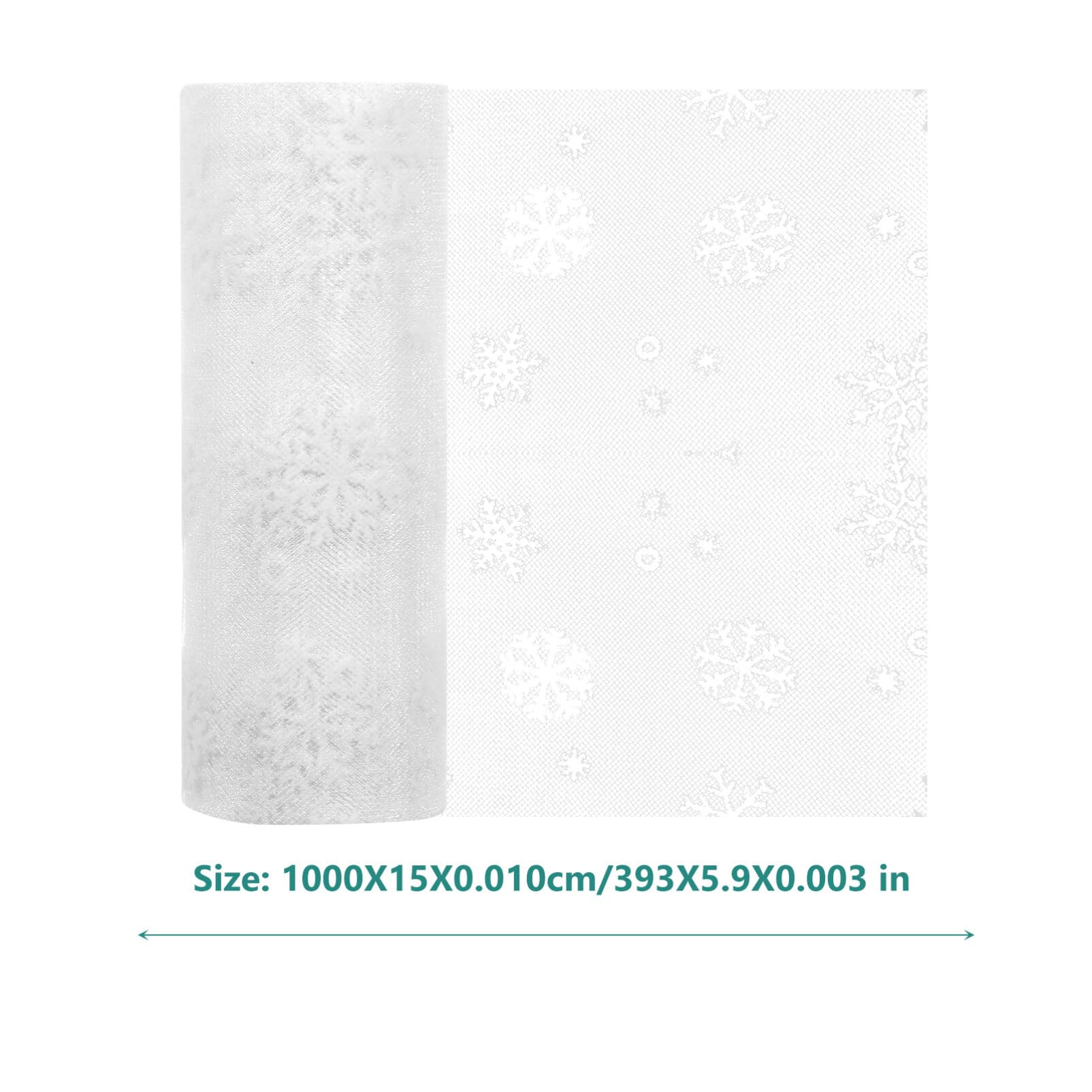Ciieeo 10 Yards Christmas Fabric Tulle Roll Snowflake Tulle Roll Glitter Gauze Ribbon for Craft Bow Tutu Skirt Sewing Wedding Party Decoration 6 Inch Width White