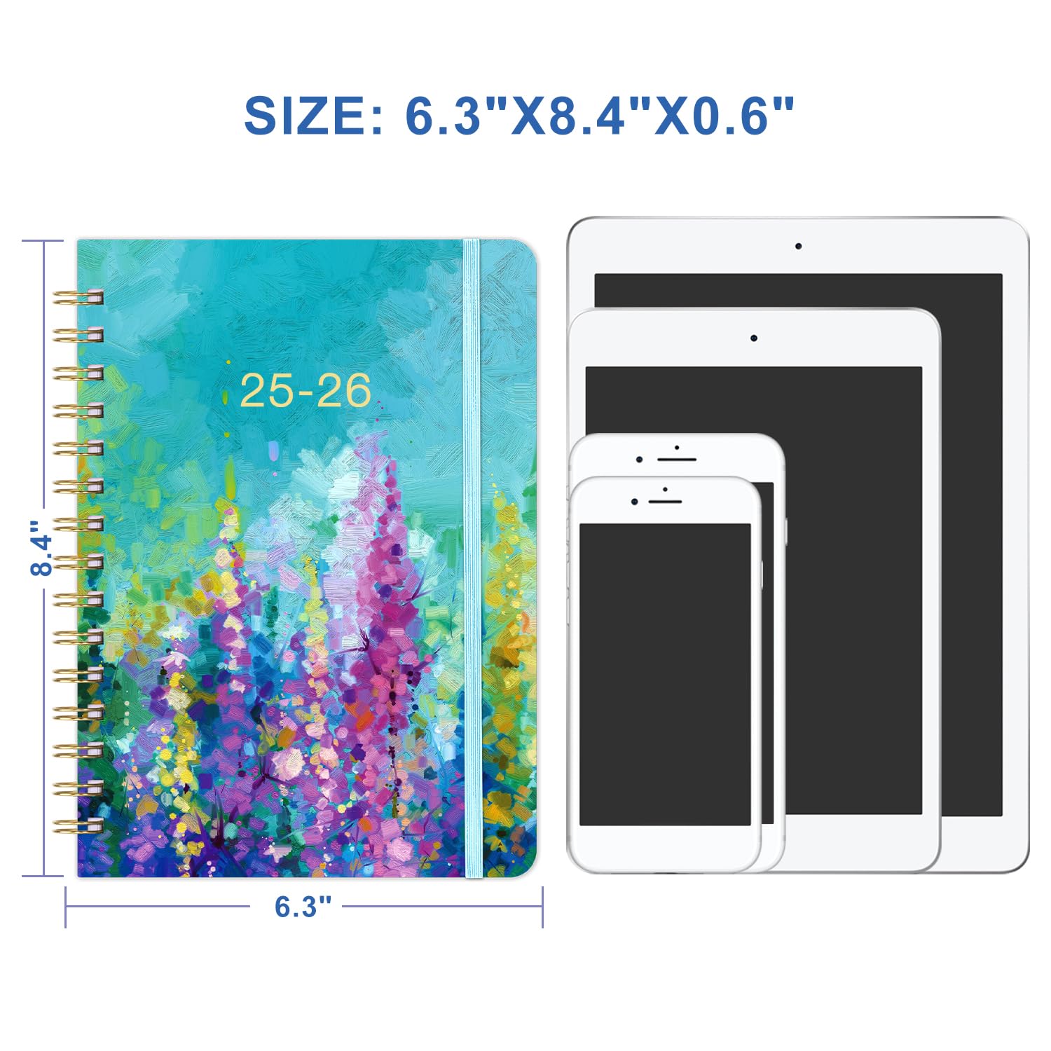 Planner 2023-2024 - Jul.2023 - Jun.2024, 2023-2024 Planner, Academic Planner 2023-2024, 2023-2024 Planner Weekly & Monthly with Tabs, 6.3" x 8.4", Hardcover + Back Pocket + Twin-Wire Binding, Daily Organizer - Oil Painting