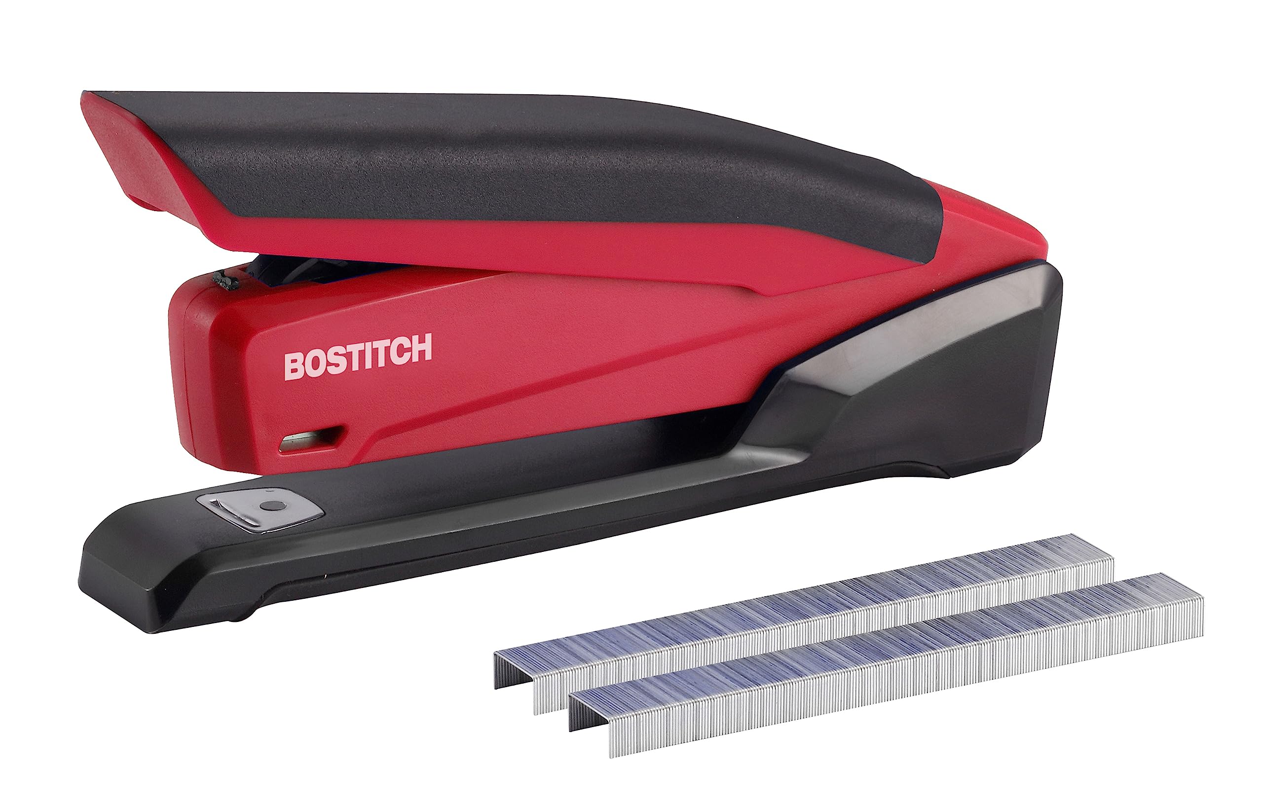 Bostitch inPower Spring-Powered Desktop Stapler, Easy Stapling Technology, Red