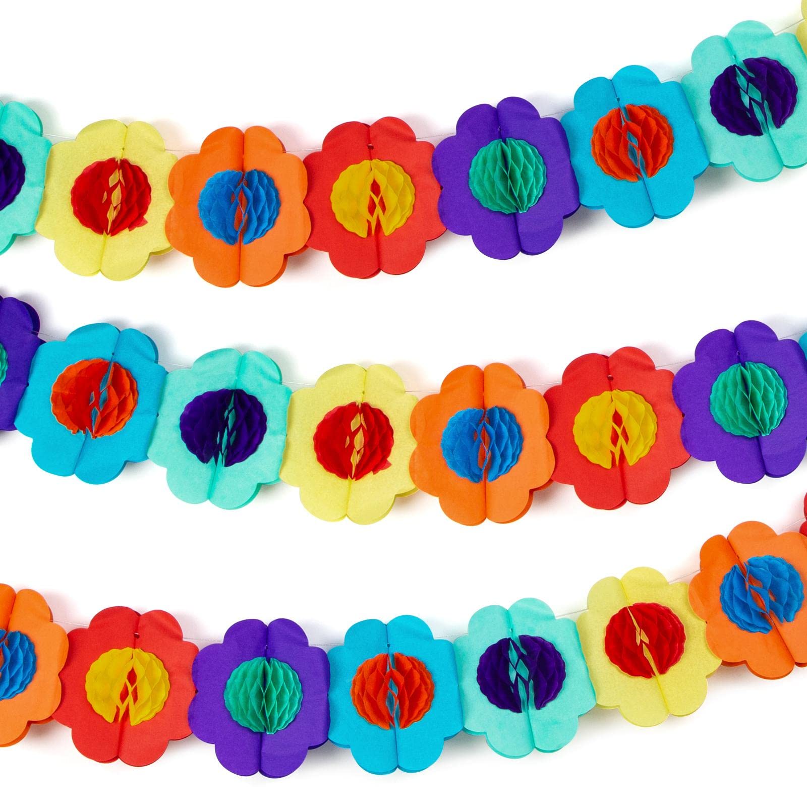 FUTUREPLUSX Mexican Party Banner, Hibiscus Garland Flower Banner Tropical Birthday Party Decorations Ceiling Decorations for Classroom Luau Party