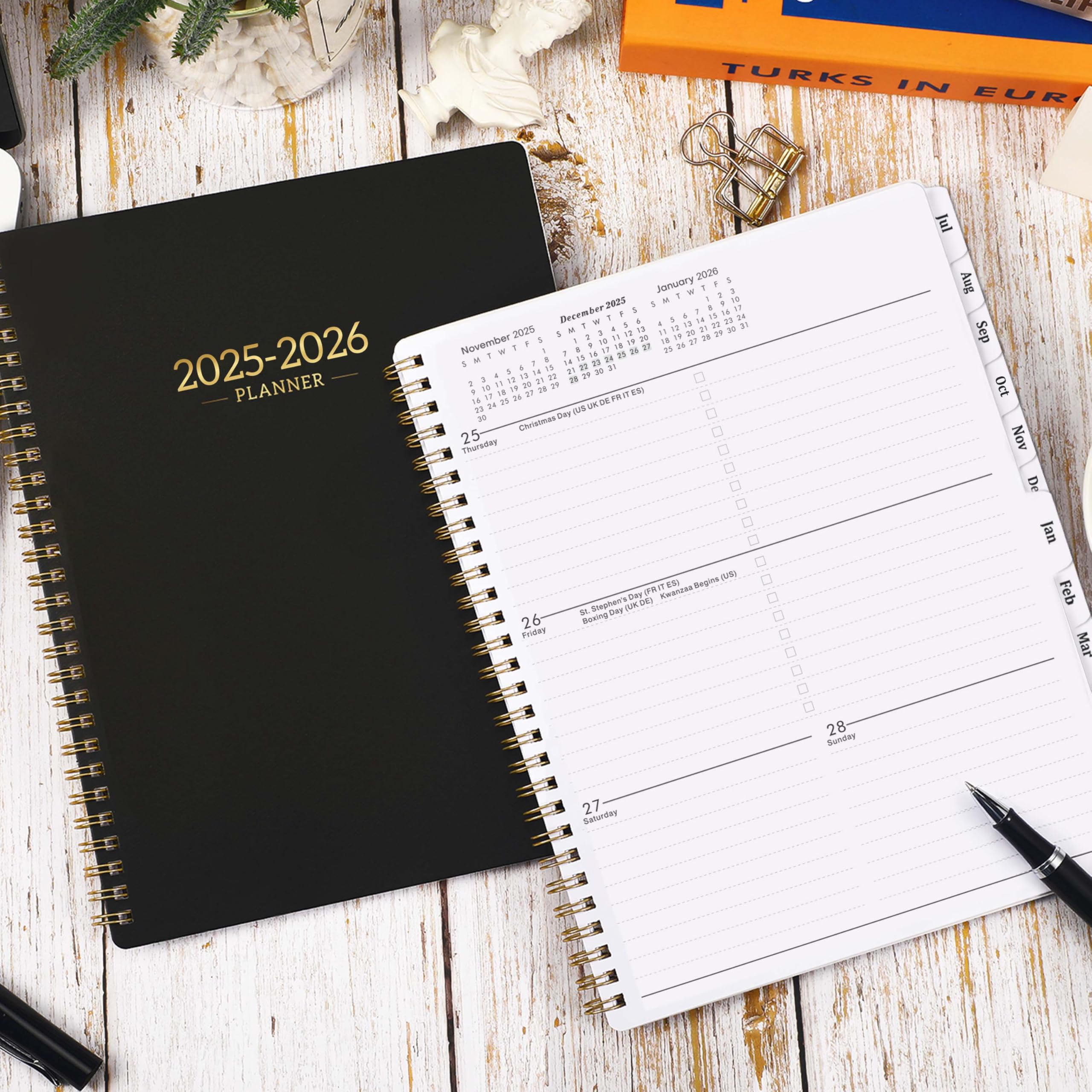 Planner 2023-2024 - Academic Planner 2023-2024 from Jul.2023 - Jun.2024, 2023-2024 Planner Weekly & Monthly with Tabs, 8" x 10", Flexible Cover, Thick Paper, Twin-Wire Binding, Perfect Daily Organizer - Black