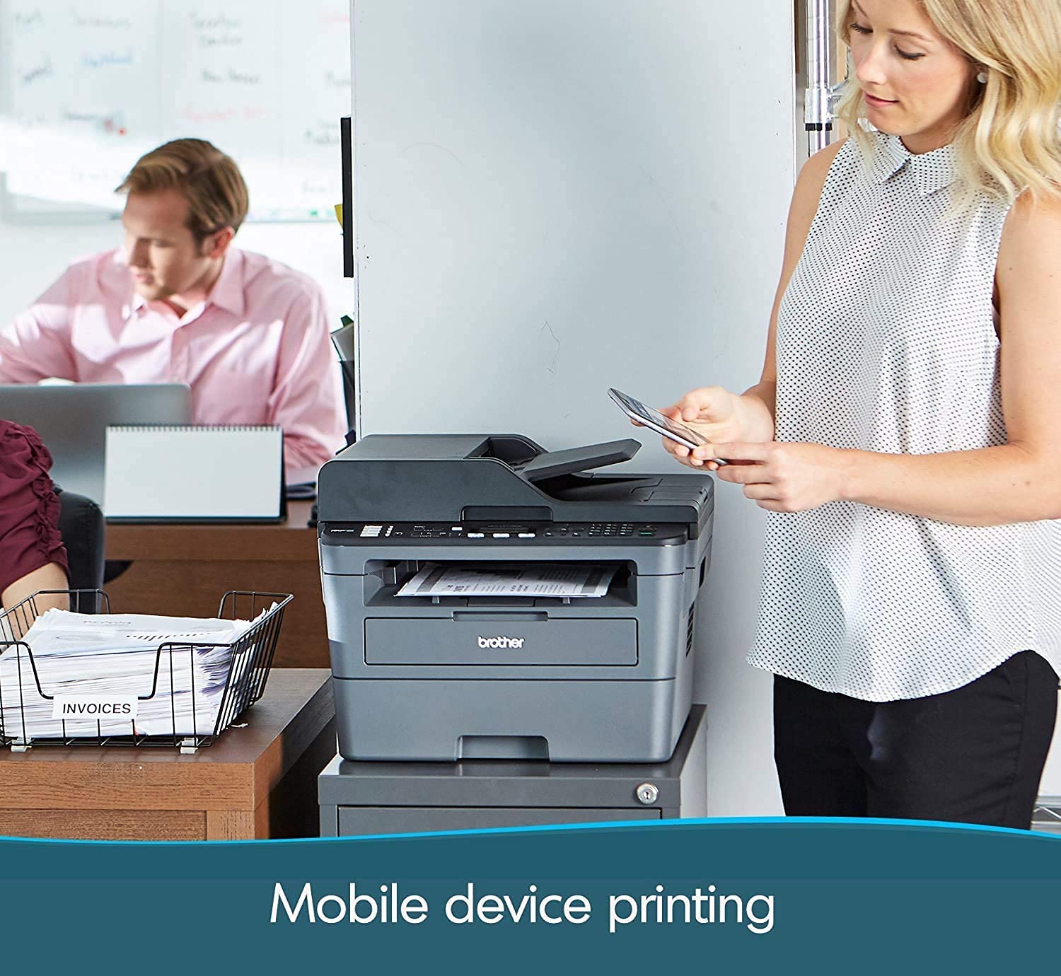 Brother MFC-L27 10DW Series Compact Wireless Monochrome Laser All-in-One Printer - Print Copy Scan Fax - Mobile Printing - Auto Duplex Printing - Print Up to 32 Pages/Min - ADF + HDMI Cable