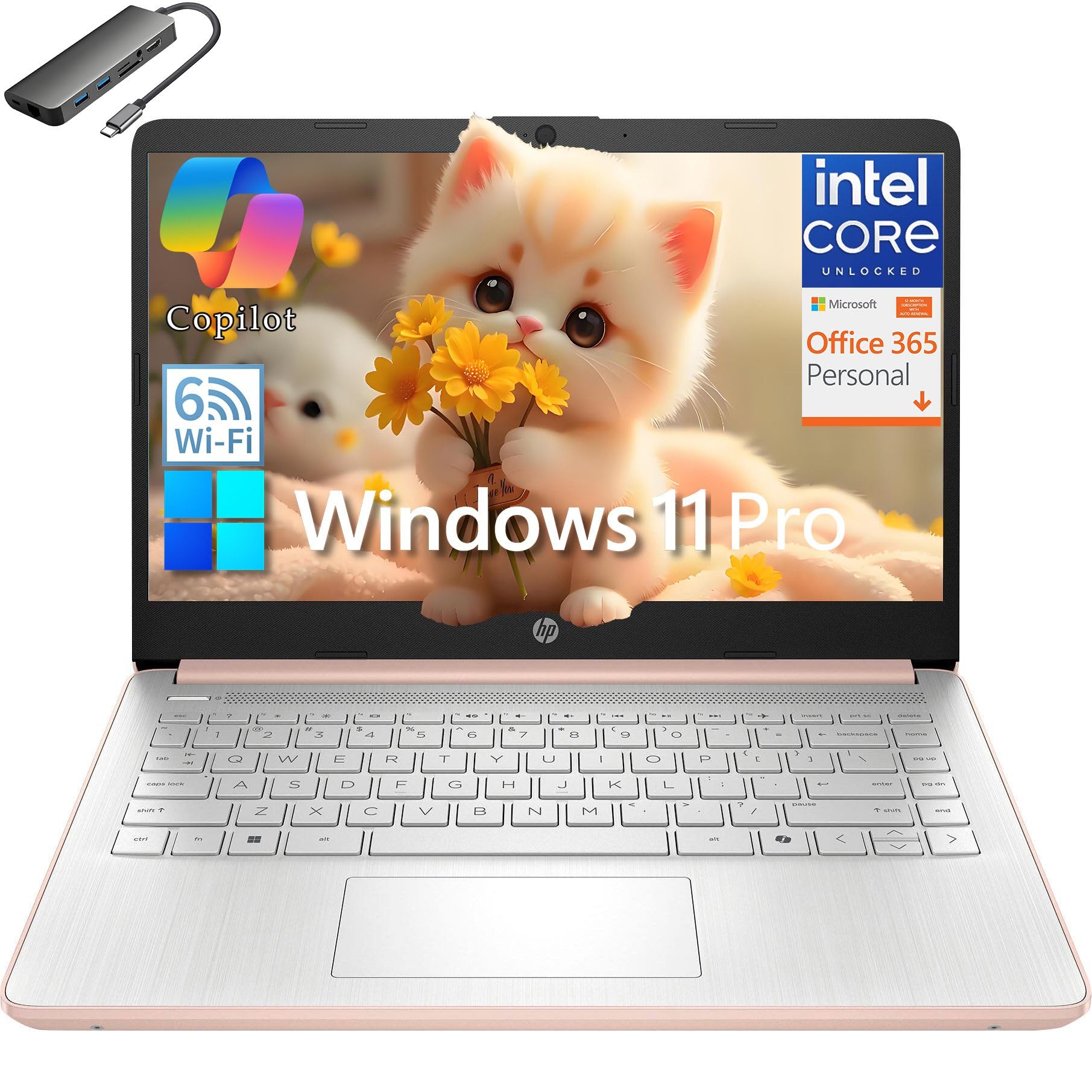 HP 14-dq2055wm Laptop, Intel Core i3-1115G4, 4 GB RAM, 256 GB SSD, Bluetooth and Wi-Fi, Windows 10 Home S (Renewed)