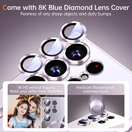 JUESHITUO for Samsung Galaxy S23 Ultra Case, [Full Camera Cover Protection] [Compatible with MagSafe] Magnetic Metallic Glossy Clear Luxury Soft Case for Galaxy S23 Ultra 5G 6.8 inch -Lavender Purple