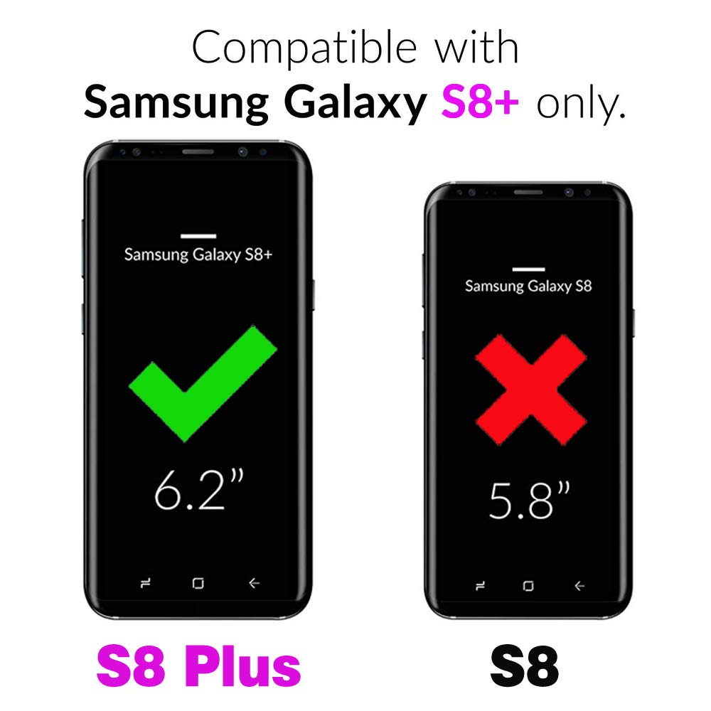 Asuwish Phone Case for Samsung Galaxy S8 Plus with Tempered Glass Screen Protector Cover and Cell Accessories Card Holder Slot Kickstand Flip Wallet Glaxay S8plus S 8 8plus 8S Edge S8+ SM-G955U Black