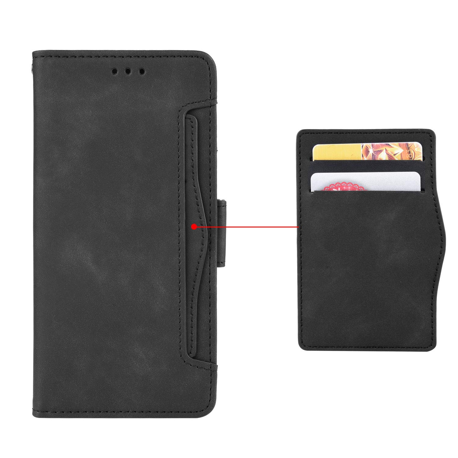 Asuwish Phone Case for Samsung Galaxy S8 Plus with Tempered Glass Screen Protector Cover and Cell Accessories Card Holder Slot Kickstand Flip Wallet Glaxay S8plus S 8 8plus 8S Edge S8+ SM-G955U Black