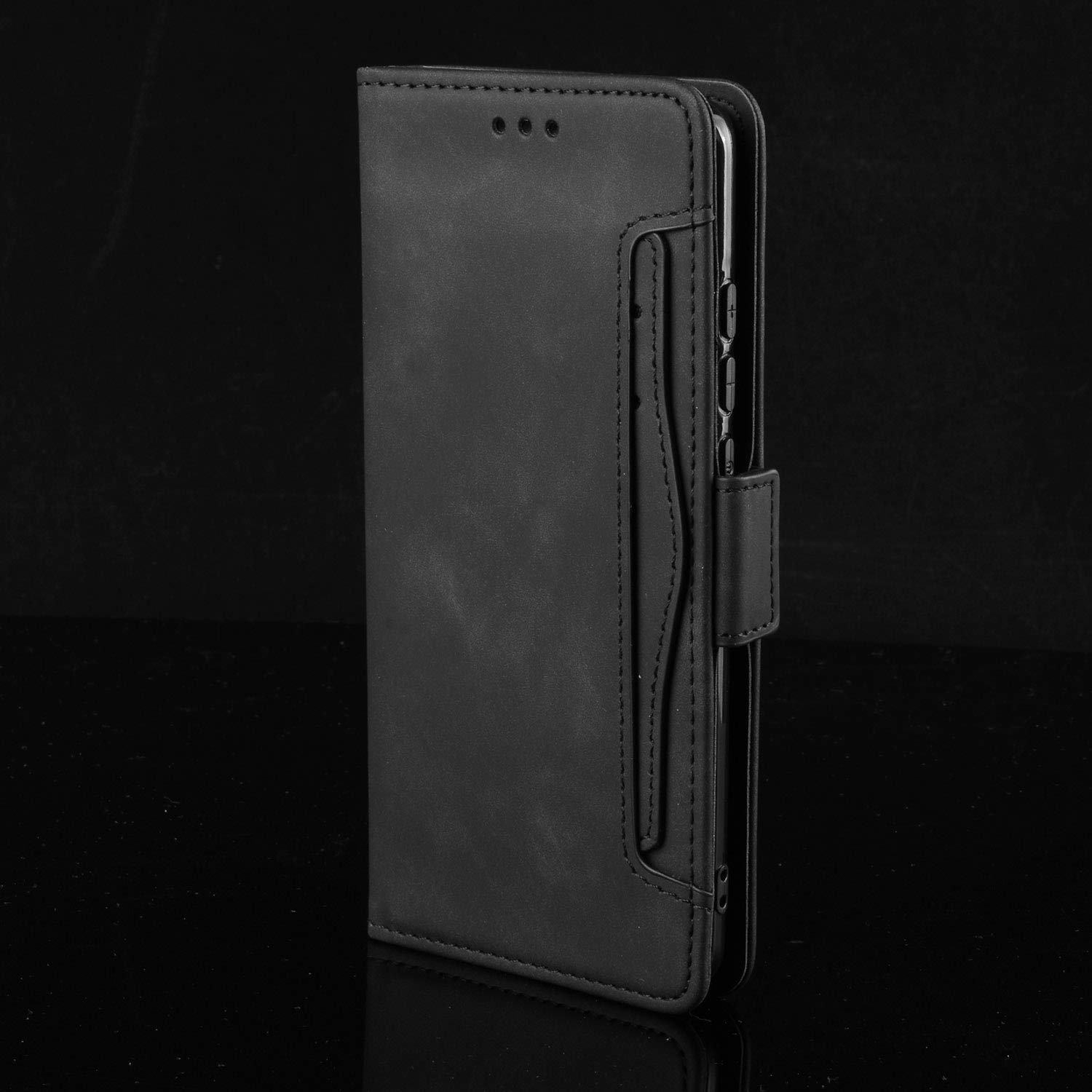 Asuwish Phone Case for Samsung Galaxy S8 Plus with Tempered Glass Screen Protector Cover and Cell Accessories Card Holder Slot Kickstand Flip Wallet Glaxay S8plus S 8 8plus 8S Edge S8+ SM-G955U Black