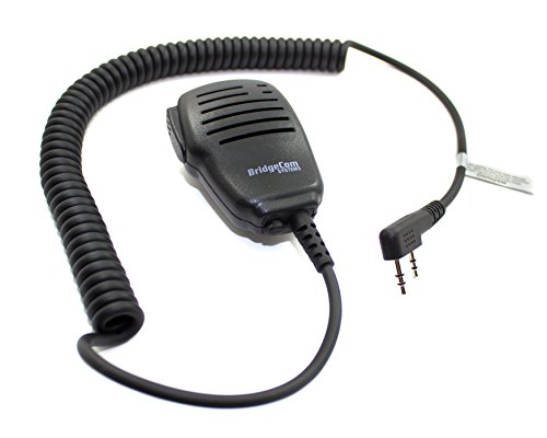 BridgeCom BCS-200 Shoulder Speaker Mic K-1 Plug IP-54 Rated for DMR and Analog AnyTone, Kenwood, Woxun Amateur Ham Business Portable Two Way Radio