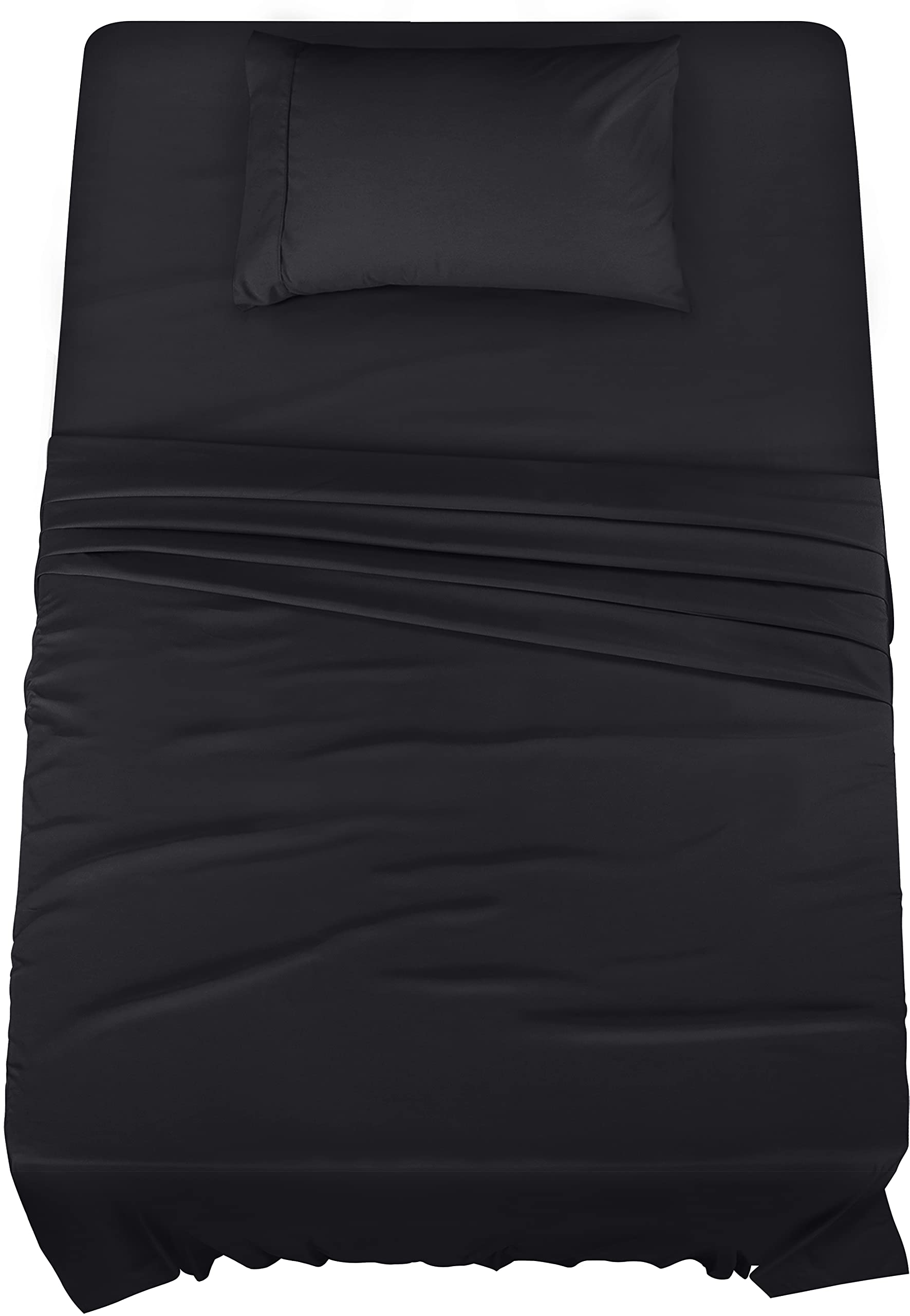 Utopia Bedding Twin Bed Sheets Set - 3 Piece Bedding - Brushed Microfiber - Shrinkage and Fade Resistant - Easy Care (Twin, Black)